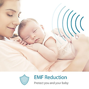 Moonybaby EMF Reduction Baby Monitor with 3 Cameras for 3 Rooms, QuadView 30, No WiFi, 5" 720p HD Quad View Screen, 20 Days Stand-by Battery Life, Room Temperature Display