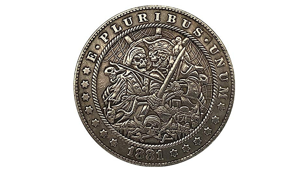 Morgan Skull Samurai Commemorative Coin - Lucky Gift