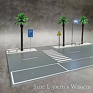 Diorama 1/64 Car Garage Model LED Lighting Car Parking Lot City Road Display Scene Model Toy