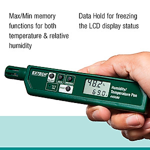 Extech 445580 Humidity and Temperature Pen Sized Meter with Pocket Clip