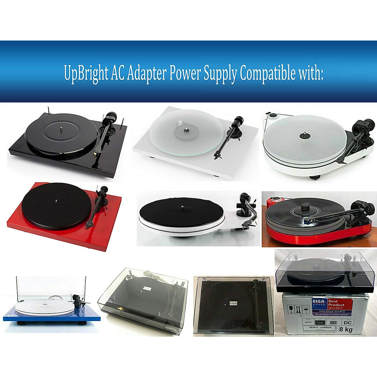 UpBright DC15V AC-DC Adapter Compatible with Pro-Ject Audio Debut Carbon Turntable T1 HP BTX RPM 1 3 5 2M Red 2 Xpression Essential II Phono SB USB OM10 124947 049711 Houseplant Cartridge OM 5e Player