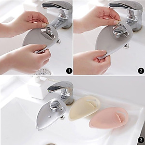 Odowalker 3 Pcs Faucet Extender Leaf Design, Bathroom Sink Faucet Extender Sink Attachmen Long Extender Bath Sink Water Faucet Hand Wash Helper