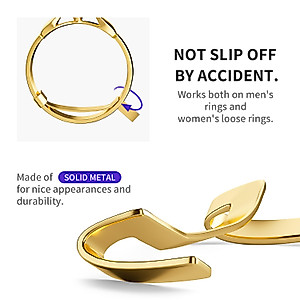 ELETIUO Filled Metal Ring Guard Set for Loose Rings,12 Pack 3 Sizes for Different Band Widths,Invisible Ring Size Adjuster Tightener Spacer Fitter for Any Ring Size,Golden+Silver Color