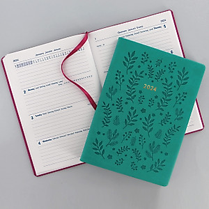 Letts of London Woodland Weekly Planner, 12 Months, January to December, 2024, A5 Size, 8.25" x 5.875", Multilingual, Pink (C082162-24)