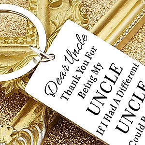 Uncle Gifts from Niece Nephew Mens Stocking Stuffers for Men Adults Uncle Keychain Uncles Gift Funny Christmas Present Thank You for Being My Uncle to be Father's Day