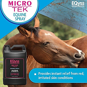 EQyss Micro-Tek Equine Itch Relief Spray - Soothes Irritated Skin, Stops Itching, Scratching, Rubbing - for All Horses, Ponies, Mares, Foals (128 oz)