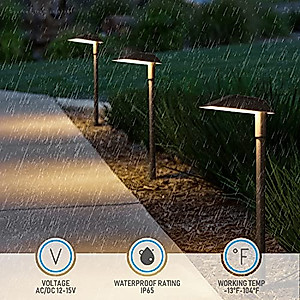 LEONLITE LED Low Voltage Landscape Lights, 5W 400LM 12-15V AC/DC, 23.4Inch Pathway Lights, Aluminum Housing, IP65 Waterproof for Outdoor Path Sidewalk Driveway Walkway, 3000K Warm White, Pack of 6