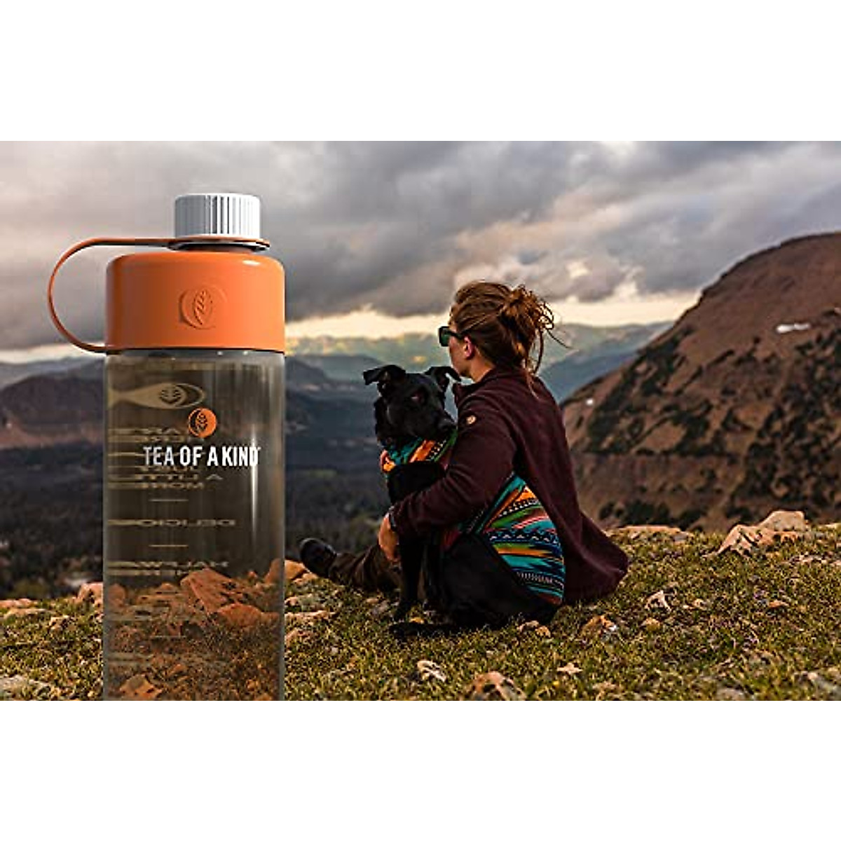 Tea of a Kind TOAK Reusable Water Bottle Starter Kit - Includes 3 Caps to Mix With Your Water, Portable Flavor Caps (Orange Bottle)