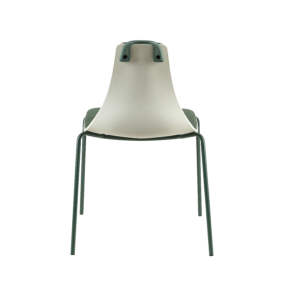 HESIEU Dining Chair Set of 2, Leisure Chair with Color-Blocking Cushions, Tilted 15°, Iron Legs with Silent Cushions, Double Back Support, Suitable for Dining Rooms, bedrooms and Living Rooms (Green)