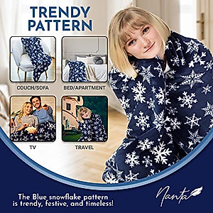 NANTA Fleece Blanket with Pouch Flannel Perfect for Sofa Couch Throw Blanket Super Cute Soft Blanket