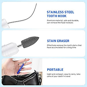 2pcs Portable Oral Dental Tooth Hook Hygeine Cleaning Molars Tool Teeth Stains Remover Plaque Remover