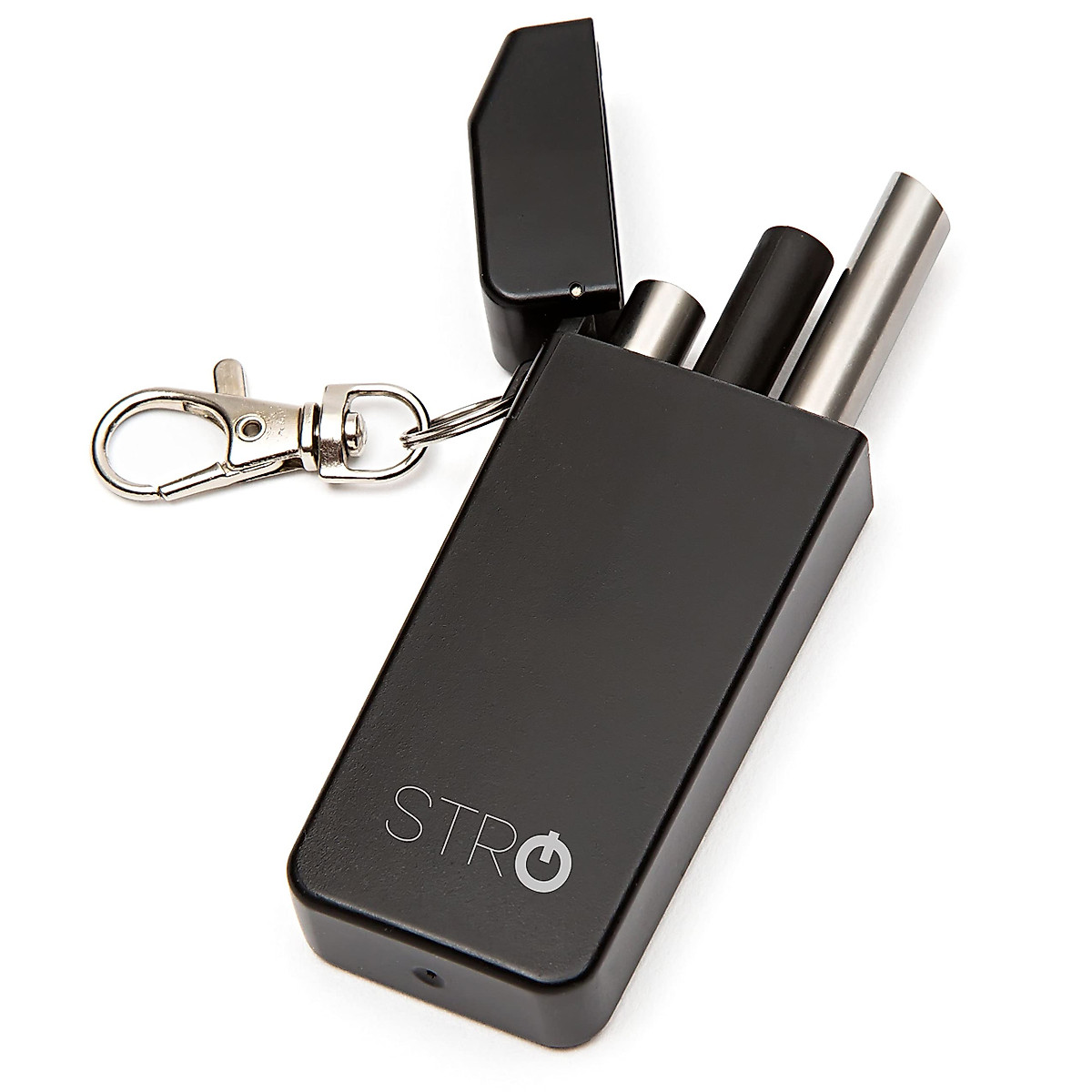 STRO Portable Reusable Metal Straw with Travel Case & Built-in Cleaning Brush, Stainless Steel Straws Drinking Straw for 20 and 30 oz Tumblers, Cans, Bottles, Cups