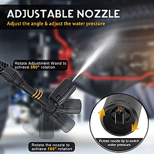 BERGWERK Cordless Power Cleaner 40V Portable Power Washer with 2pcs Batteries Power Cleaner, Working Pressure 520PSI for RVs Boats or Home Projects, with Accessories Kit and a Charger Included