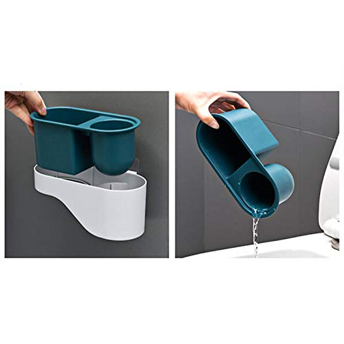 Mounted Wall Hygienic Toilet Bowl Brushes,Toilet Cleaner Brush Kit,with Quick Drying Holder Set for Bathroom,Easy to Clean-C