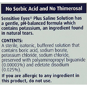 Sensitive Eyes Plus Saline Solution, 12 oz