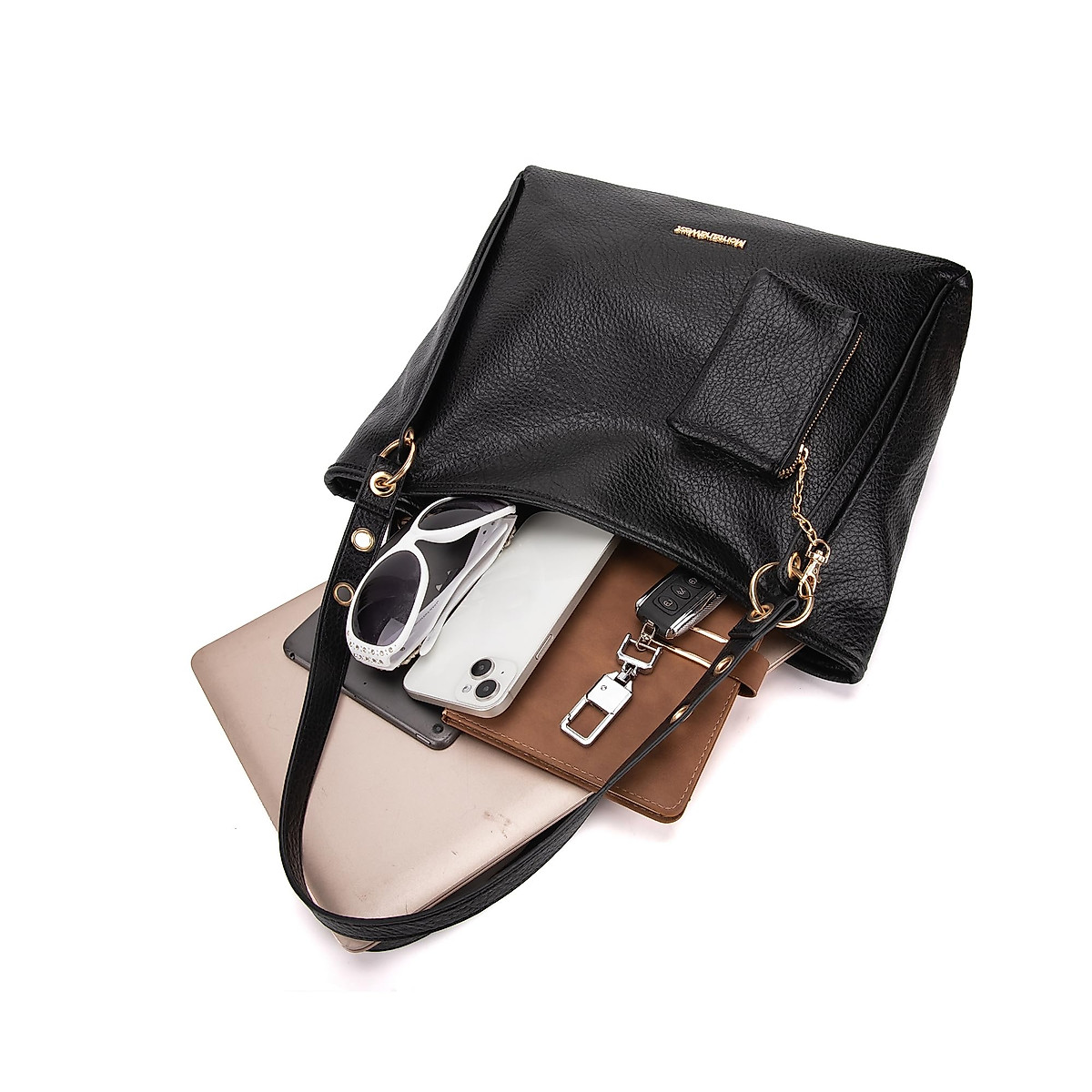 Montana West Large Tote Bag for Women Purses and Handbags Shoulder Bag with Removable Coin Pouch,MWC2-187BK