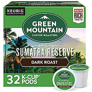 Green Mountain Coffee Roasters Sumatra Reserve Coffee, Keurig Single-Serve K-Cup pods, Dark Roast, 32 Count