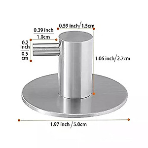 Sticky Round SUS304 Stainless Steel Round Hooks 4-Pack Can be Used on Walls in Kitche Bathroom Living Room Office etc Hanging Coat Hat Towel Robe Keys Clothe Towel Hooks (Black)