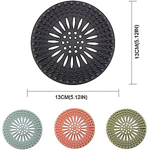 Hair Drain Catcher, Round Shower Drain Covers for Shower, Silicone Hair Catchers,Easy to Install and Clean Suit for Bathroom Bathtub and Kitchen Drain Protector 4 Pack