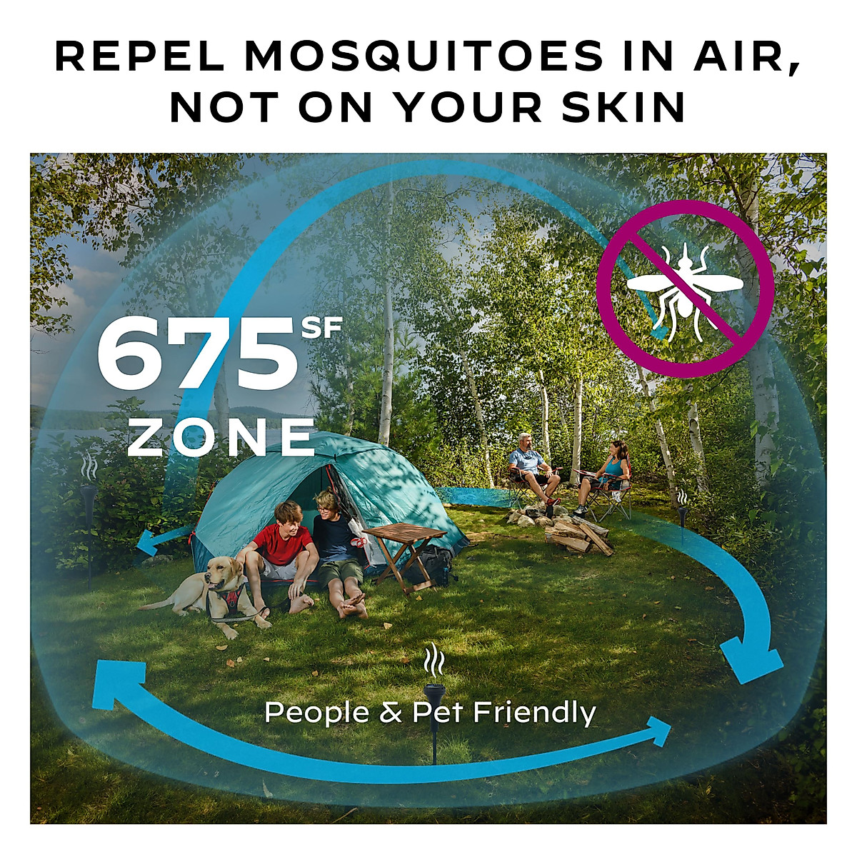 Thermacell Mosquito Repellent Perimeter System; Provides Mosquito Protection for Patios, Decks and Doorways; No Open Flame, Scent Free, Bug Spray Alternative