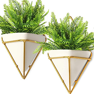 Rinlong 6Pcs Artificial Boston Fern Greenery Fake Plants Outdoor UV Resistant Plants Faux Fern for Outdoors Hanging Planter Decor