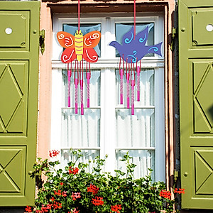 Jetec Wind Chime for Kids DIY Wooden Classroom Wind Chime Decorative Wooden Hanging Wind Chime Animal Wind Chimes Wood Wind Chimes for Kids DIY Craft Birthday Party Favors(12pcs)