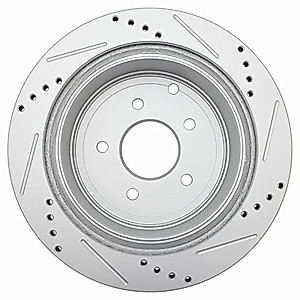 ORALSIM Performance Brake Rotor Drilled & Slotted Coated Rear Pair Fits 2882970058
