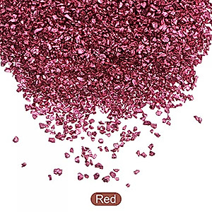 uxcell 20g Crushed Glass Chips, 1-3mm Irregular Metallic Glitter Glass for Craft DIY Jewelry Vase Filler Epoxy Resin Decoration Red