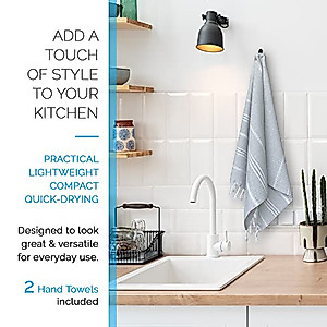 Blutao River Set of 2 Turkish Hand Towels for Bathroom & Kitchen - Decorative Turkish Hand Towel - Farmhouse Hand Towels Bathroom - 18x40 Bathroom Hand Towels Decorative Set - Light Gray