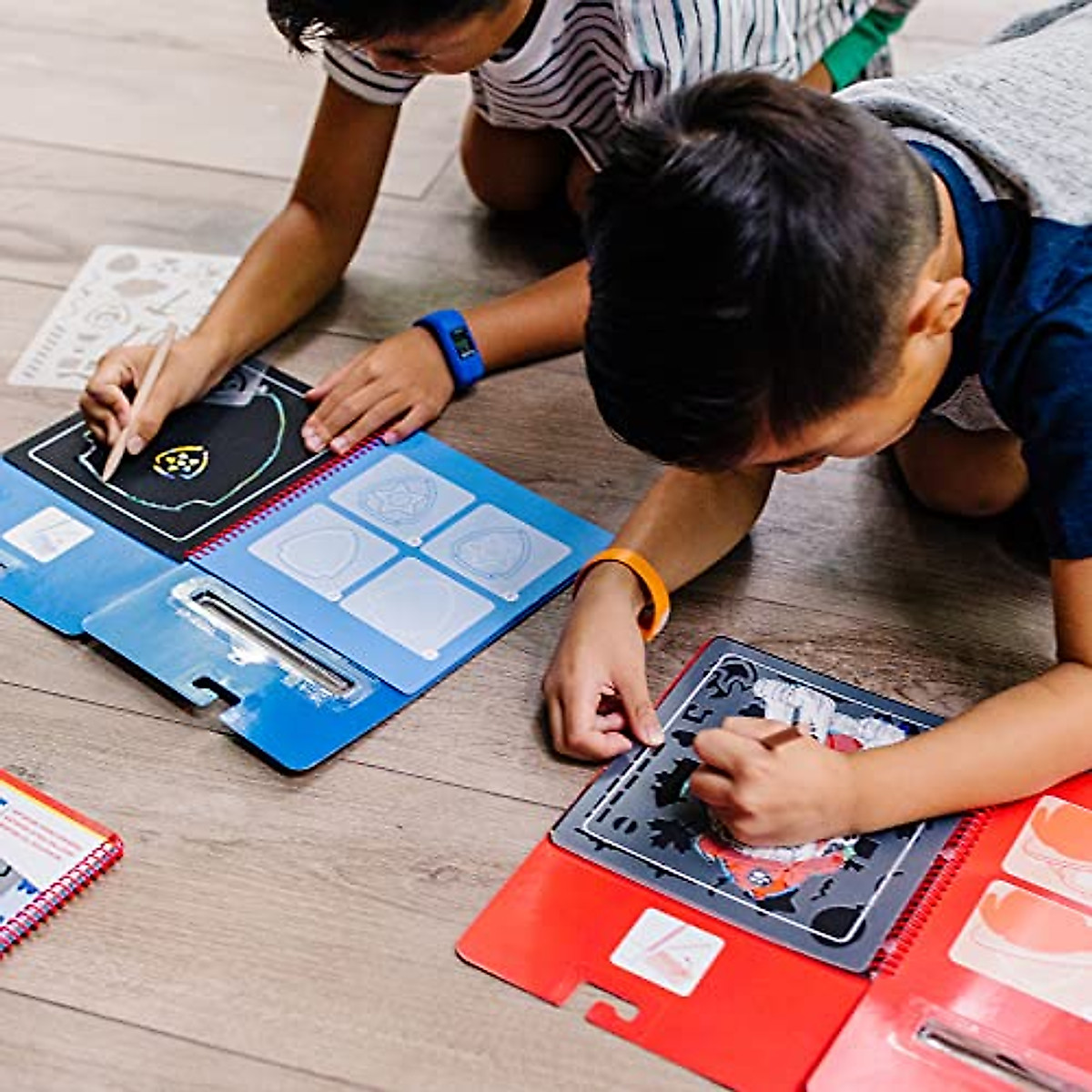 Melissa & Doug PAW Patrol Scratch Art 3-Pack – Chase, Skye, Marshall Color Reveal Travel Activity Pads - Reverse