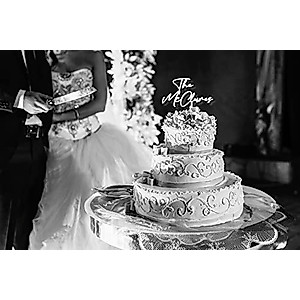 Mr and Mrs Cake Topper for wedding -cake topper with last name- wedding topper -handwritten wedding topper, metallic personalized topper