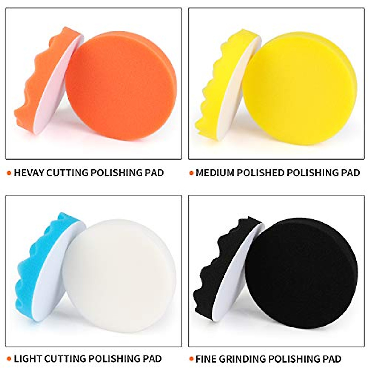 Kshineni Car Buffer Pads 6 Inch Buffing Polishing Pads, 11 Pcs Drill Buffing Kit, Auto Polisher Pads Car Foam Drill for Automotive Polishing, Waxing, Sanding, Sealing Glaze
