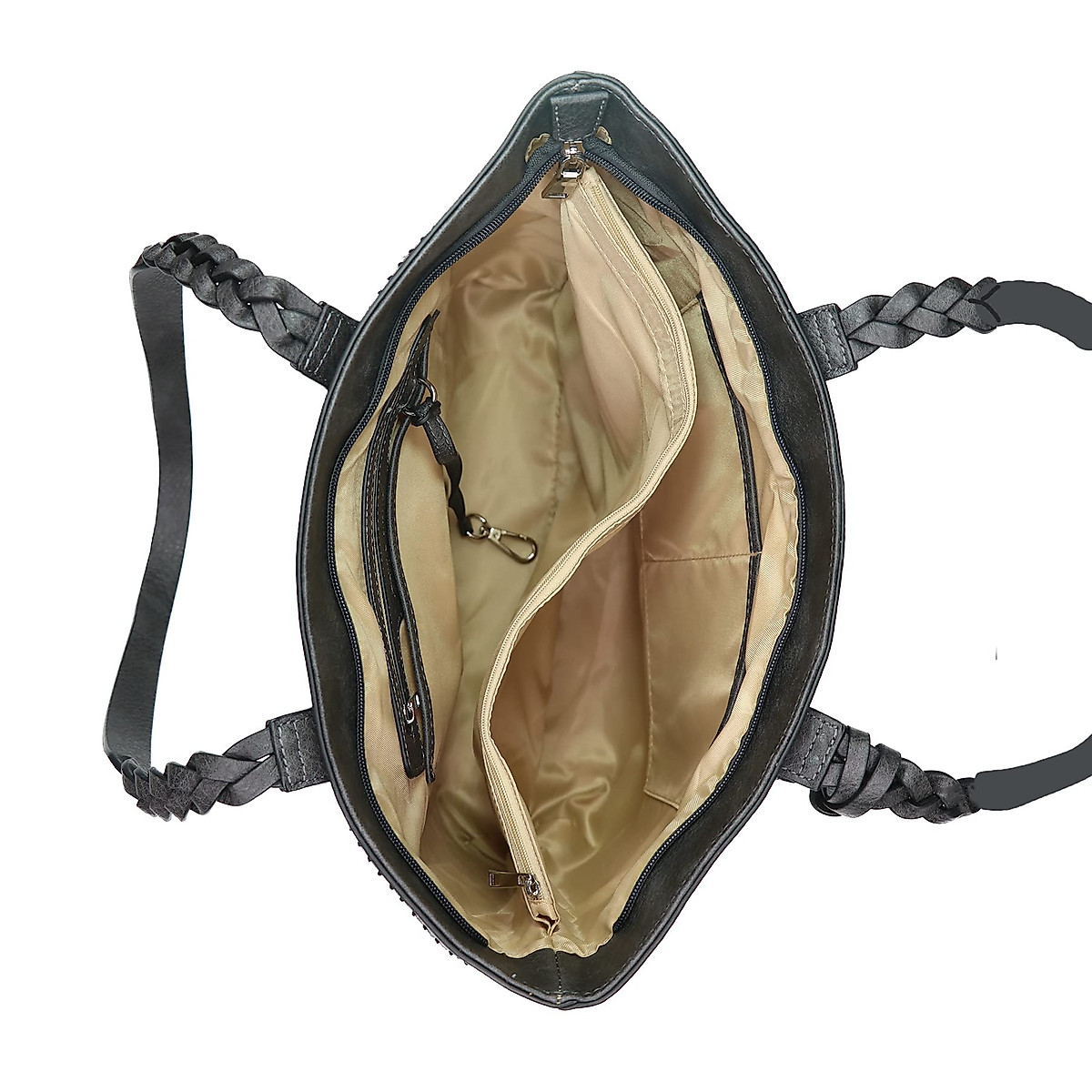 Lady Conceal Concealed Carry Purse - Locking Cora Stitched Gun Tote (Gray)