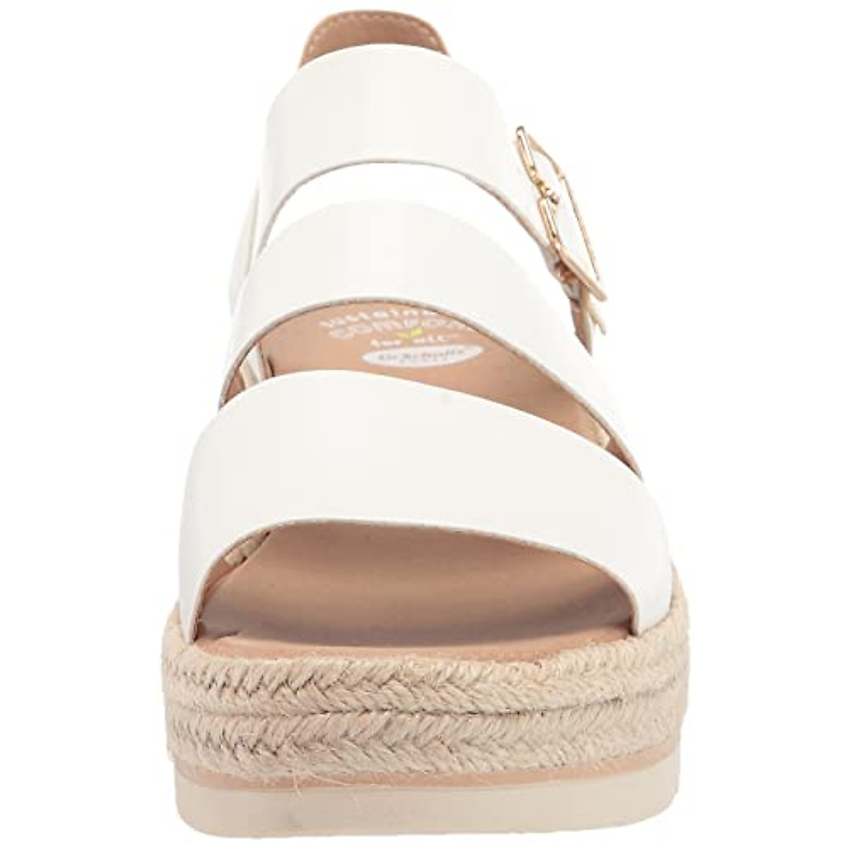 Dr. Scholl's Shoes Women's Once Twice Espadrille Wedge Sandal, White, 8