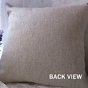 LINKWELL 18x18 inches Vintage Words Home Sweet Home Burlap Throw Pillowcase Cushion Cover (CC1289)