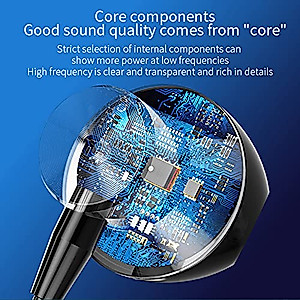 Heave USB Type C Wired in-Ear Earbuds with Mic,Noise Cancelling Headsets Sports Headphones with Stereo Deep Sound for Running Workout Red