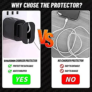 2 in 1 Silicone Charger Protector for iPhone Charger - 4 Pack 20w/18w Data Cable Winder Anti-Break Protection Cable Storage, Compatible with 11/12 Charger Silicone Protective Case