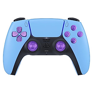 TOMSIN Metal Buttons Replacement Kit for PS5 Controller – Aluminum Thumbsticks & O X Square Triangle & Dpad Buttons Accessories Compatible with PlayStation 5 DS Controller (Metal Purple)