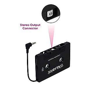 Aluratek Premium Audio Cassette Receiver, Premium Car Audio, Universal 3.5mm Audio Jack or AUX-in Port, Supports Phones/Tablets/Stereo/Headphones/Hi-Fi/Portable Speaker, 3 Foot Cable Length
