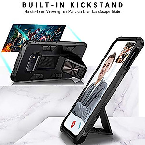 Samsung Galaxy Note 8 Case Military Grade Built-in Kickstand Case with Stand Holder Armor Heavy Duty Shockproof Cover Protective Case for Samsung Galaxy Note 8 Phone Case (Black)