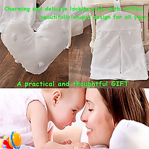 Brandream Gender Neutral Boho Bohemian Baby Girl Boy Nursery Crib Bedding Set - 6pc - Solid Color White Farmhouse Chic Unisex Pom Poms Design Soft Cotton