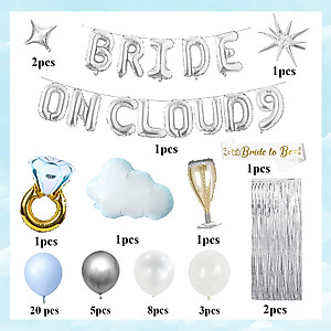 The Bride Is on Cloud 9 Bachelorette Party Decorations, Cloud 9 Bachelorette Bridal Shower Decorations for Women Girls