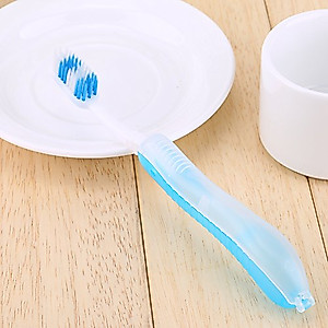 Yosoo Light Blue Portable Compact Foldable Toothbrush, Toothbrush Rod can be Opened and Deposited into Brush, Keep Brush Clean,for Travel Camping Hiking or Outdoor Acivities