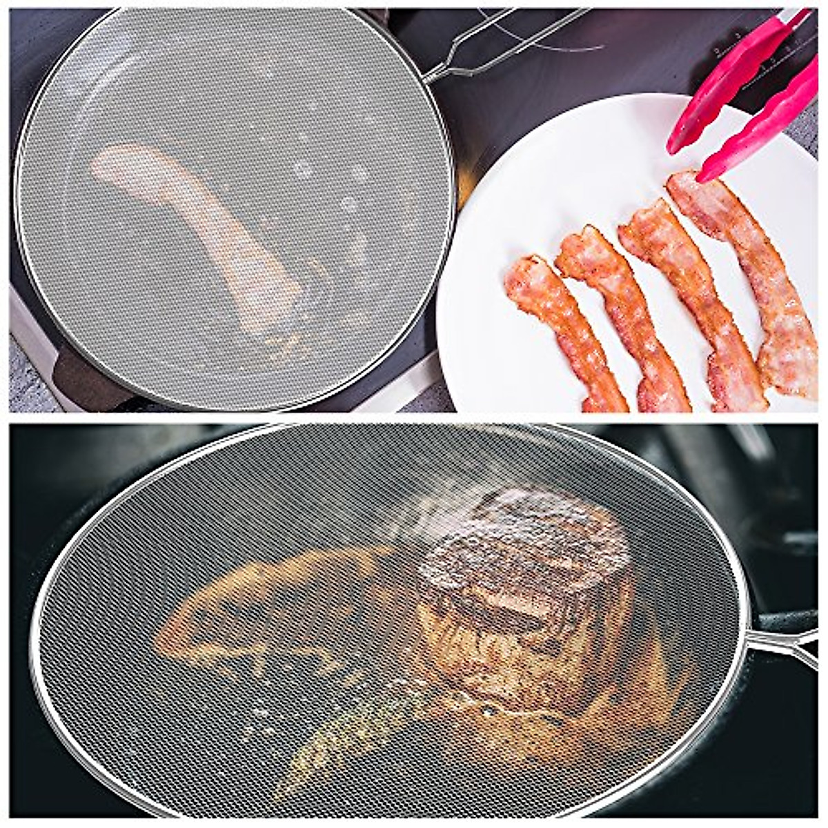 Classic Cuisine Splatter Screen Guards, small, medium and large, Stainless Steel