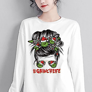 6Pcs Christmas Iron on Transfers for T-Shirts Winter Xmas Iron on Decals Santa Claus Snowflake Pattern Applique Stickers Heat Transfer Paper Stickers for DIY Xmas Clothing