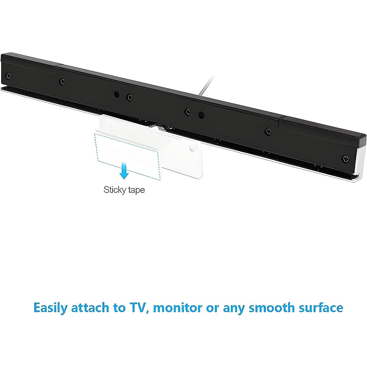 USB Wired Wii Sensor Bar, Replacement Infrared Ray Motion Sensor Bar for Nintendo Wii/Wii U -Black & Silver