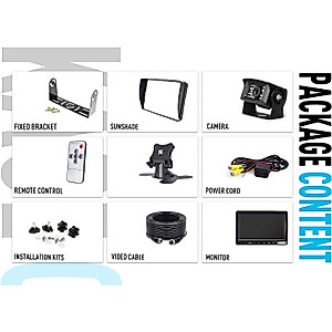 ZEROXCLUB Rear View Camera Kit, Wired Backup Camera System 7 Inch Monitor IP69 Waterproof IR Night Vision 149° View Reversing Camera for Truck/Semi-Trailer/Box Truck/RV(SY01)