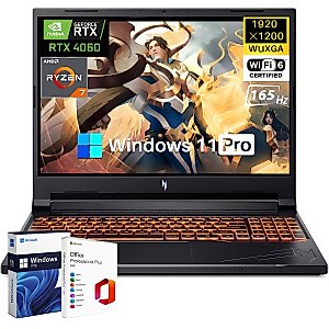 acer Nitro V 16 Gaming Laptop, 16" WUXGA 165Hz Display, AMD Ryzen 7-8845HS, 16GB RAM DDR5, 1TB SSD, GeForce RTX 4060,Wi-Fi 6E, Backlit Keyboard, Win 11 Pro & Microsoft Office Lifetime License