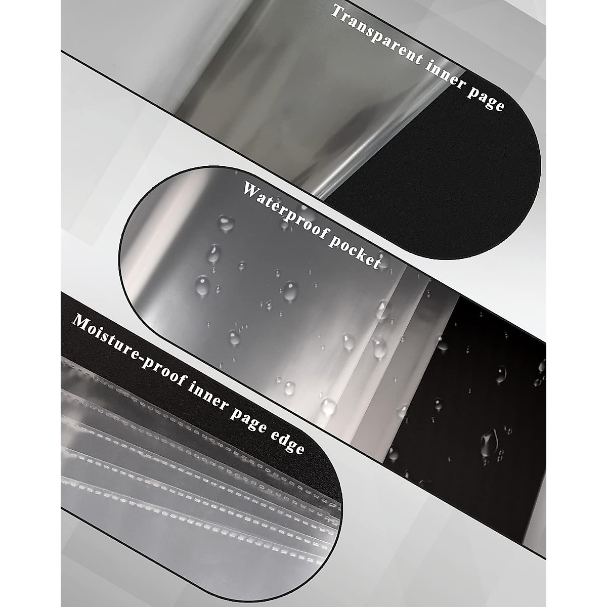 Premium Art Portfolio 3 Packs 11"x17" Presentation Book - Black Folder with Plastic Sleeves for Artwork Professional Display Book for Artists and Creatives