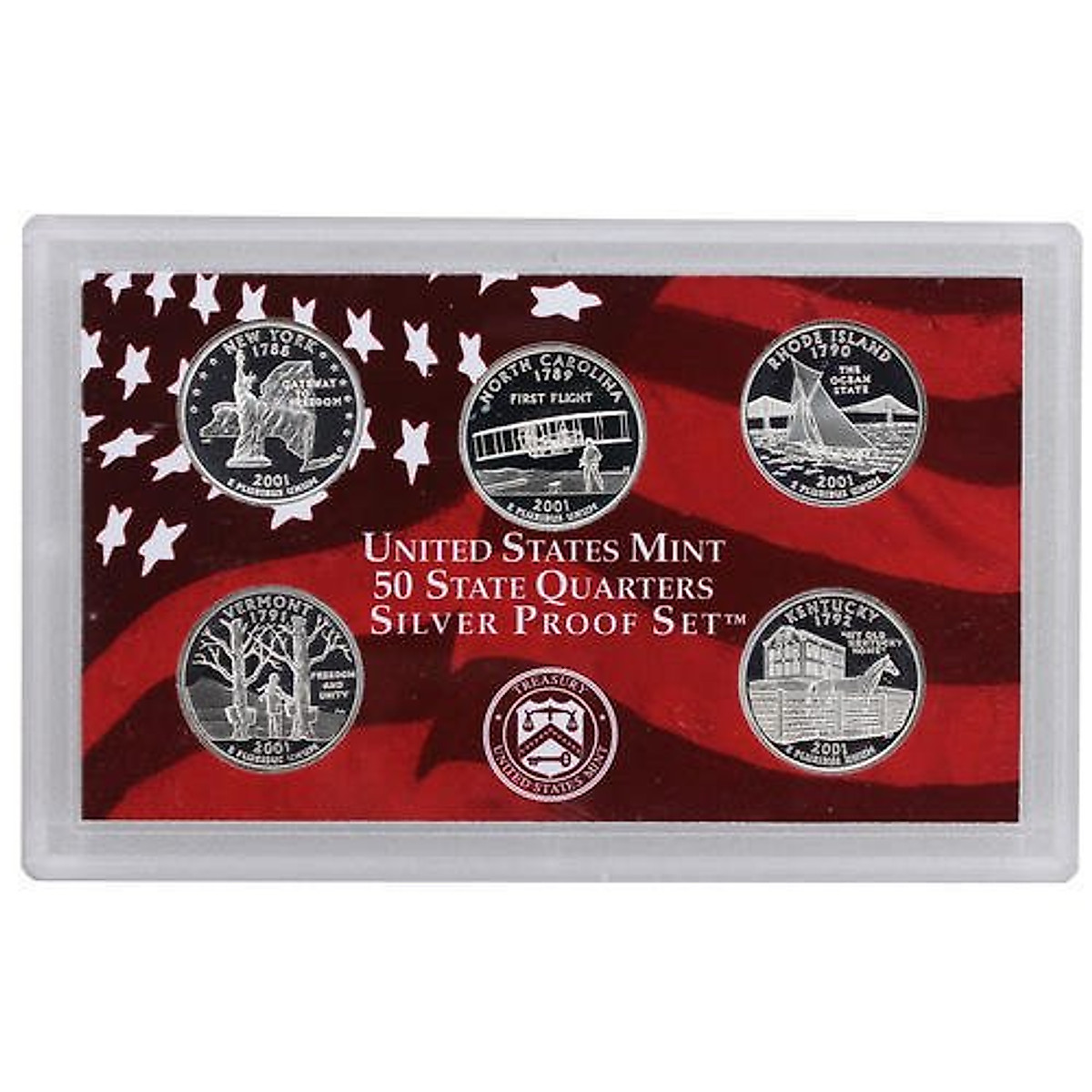 1999 No Mint Mark - 2008 Silver Proof State Quarter Run 90% Silver No Boxes or COAs 50 Coins (1/4) Seller Gem Deep Cameo